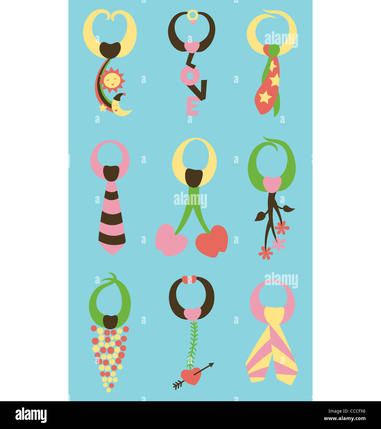 A seamless pattern of variety of modern man tie Stock Photo - Alamy