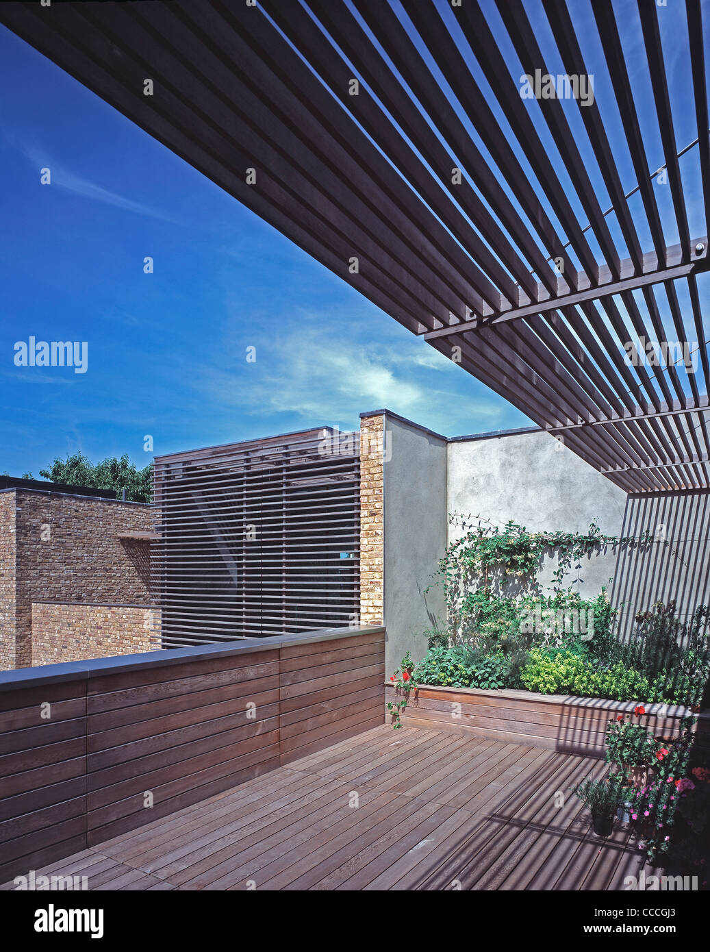 live work development stamford brook balcony level: view from under ...