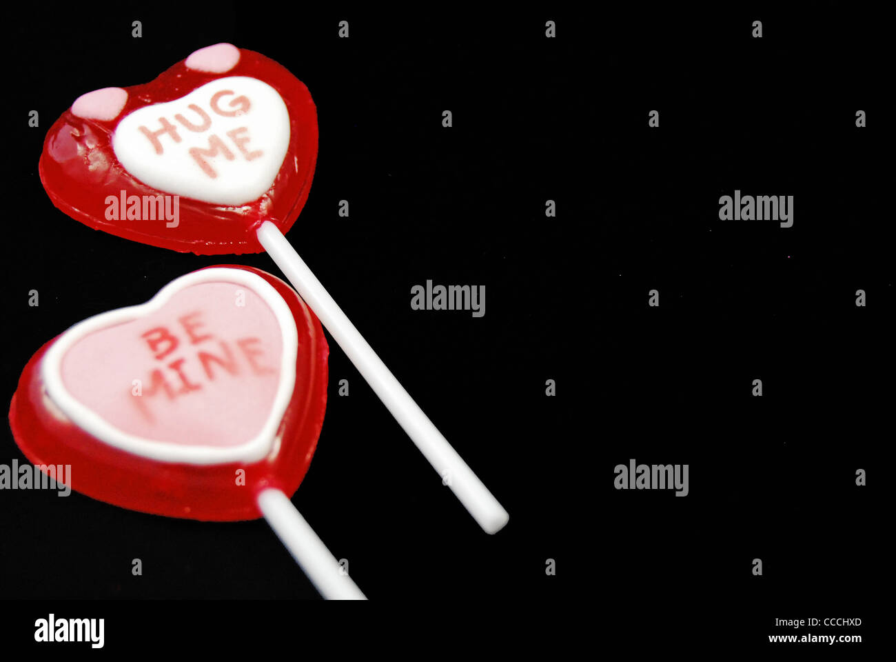 two valentine pops with room for text Stock Photo - Alamy