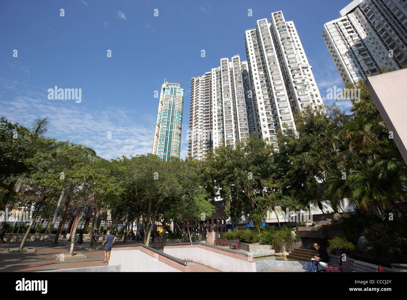 aberdeen waterfront promenade and housing apartment blocks hong kong ...