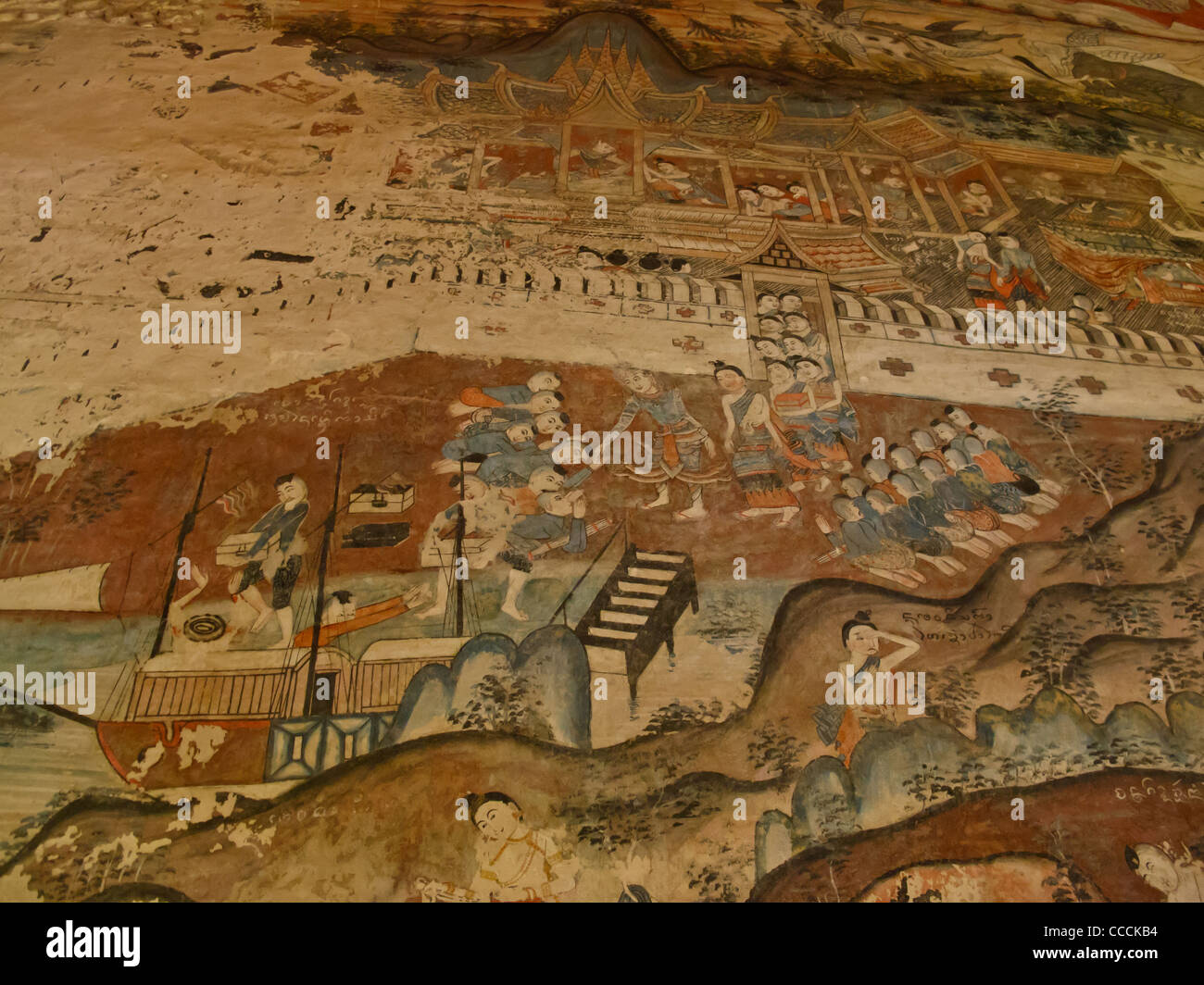 Mural Painting in Wat Nong Bua, Tha Wang Pha, Nan, Thailand Stock Photo ...