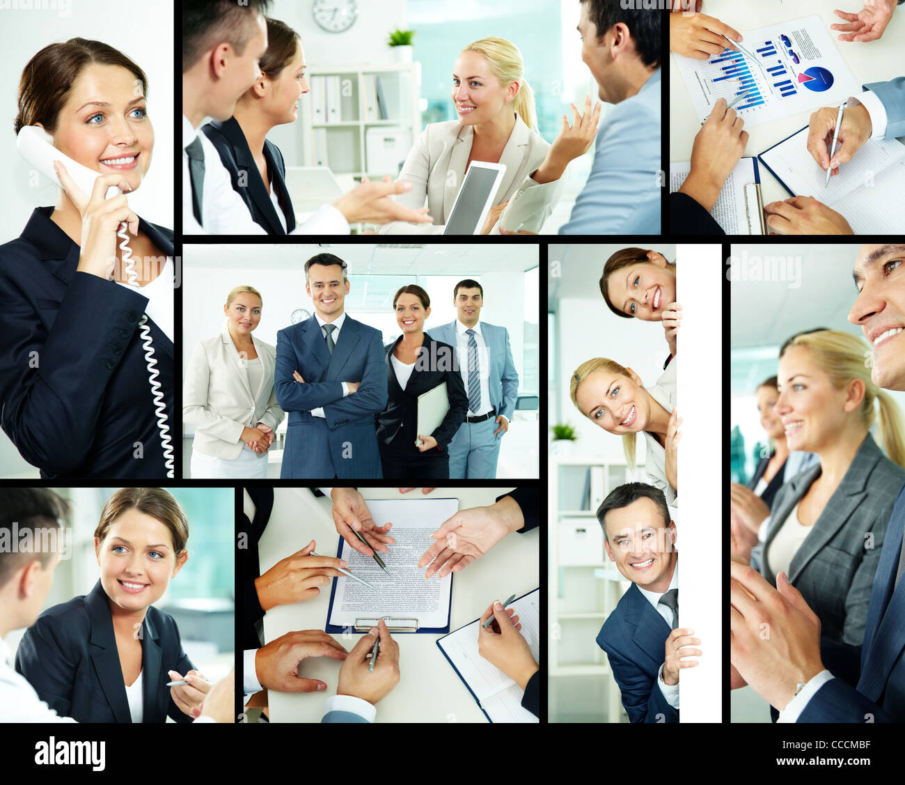 Portrait of business partners looking at camera with smiles Stock Photo ...