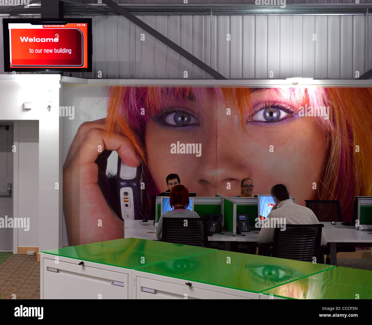 VODAFONE CALL CENTRE STOKE, WORK STATION Stock Photo - Alamy