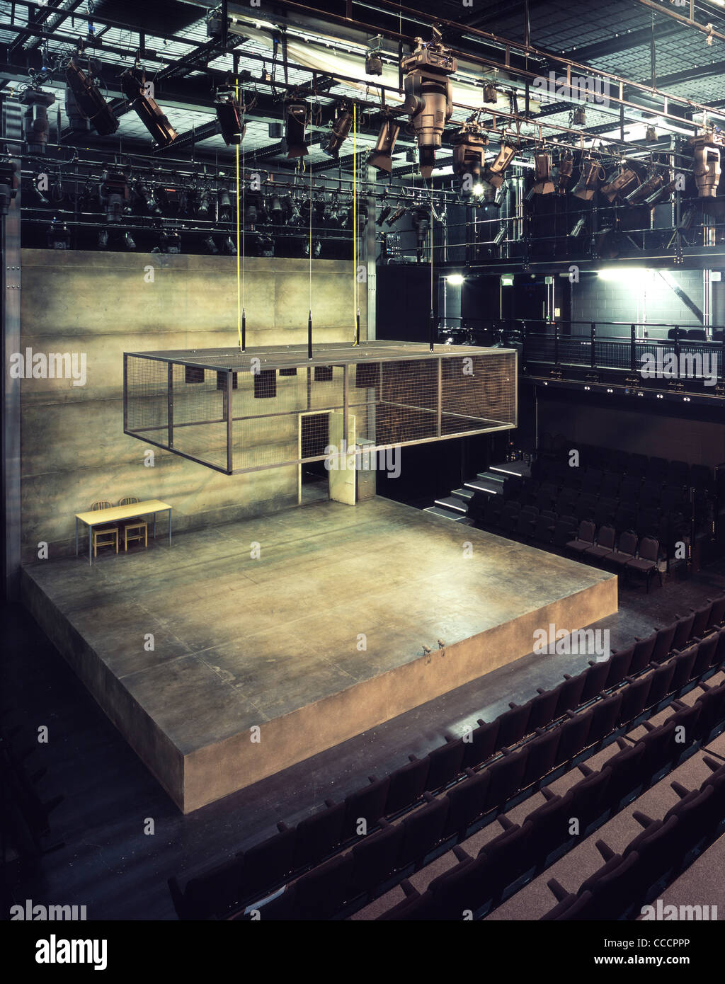 LEICESTER PERFORMING ARTS CENTRE THE CURVE STAGE WITH LOWERED RIGGING ...