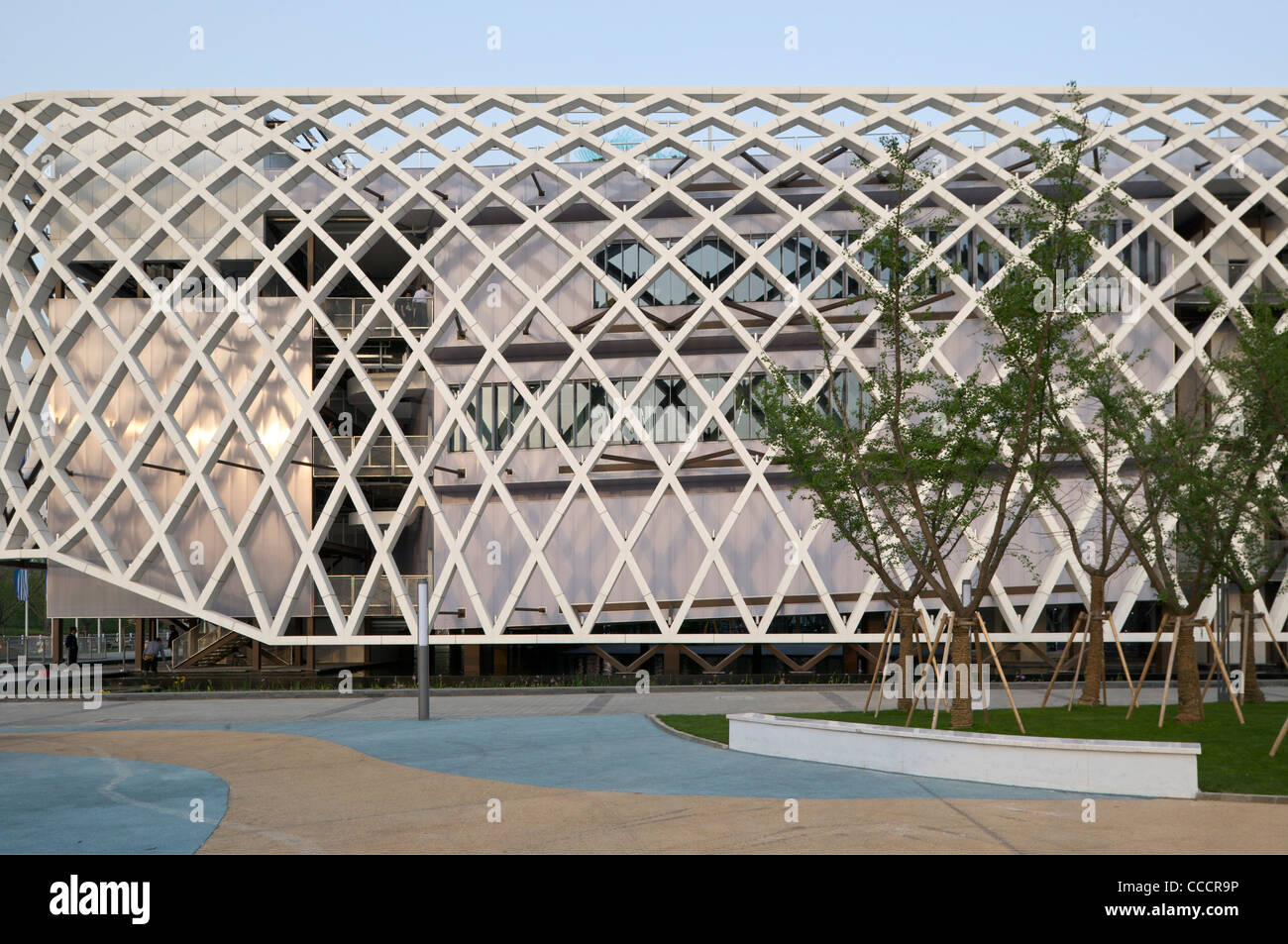 china. exterior view of the facade showing the trellis design Stock ...