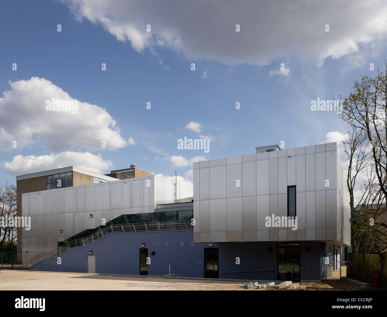THE CHARTER SCHOOL NEW SPORTS HALL BLOCK NORTH ELEVATION Stock Photo ...