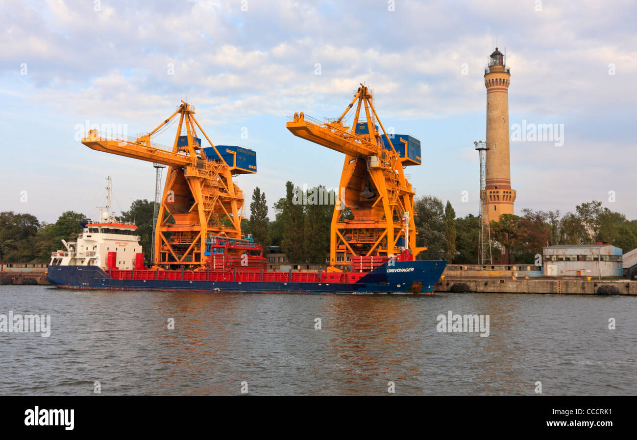 Coal Unloading from a ship in the port of Swinoujscie, Poland Stock ...