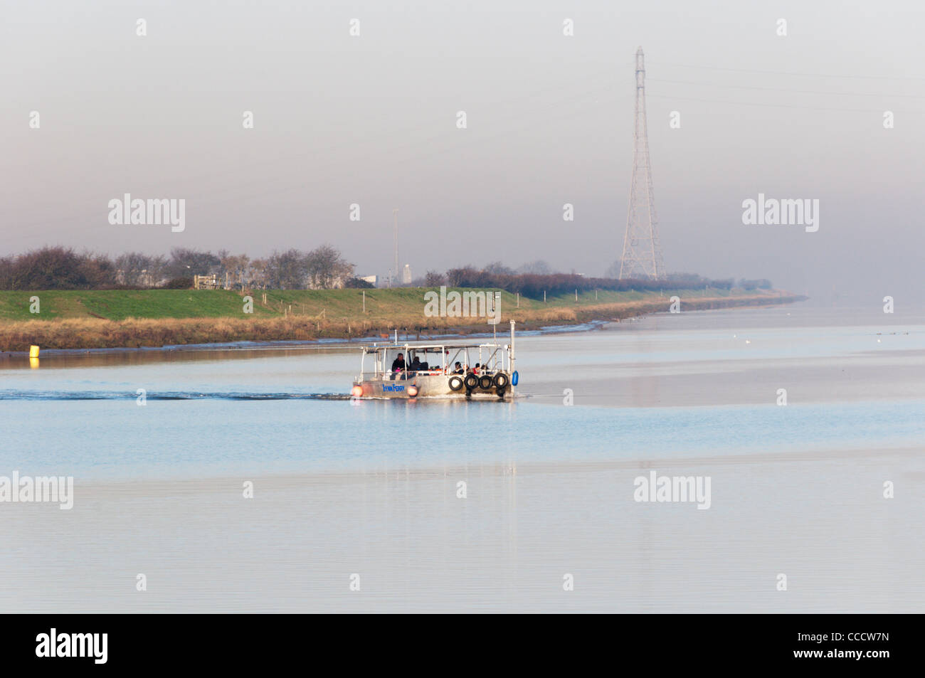 The ferry crossing the River Great Ouse from West Lynn to King's Lynn ...
