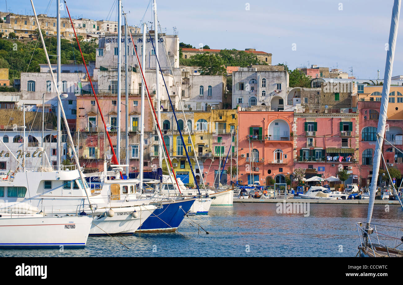 Procida harbour,Procida island,Naples,Campania,Italy,Europe Stock Photo ...