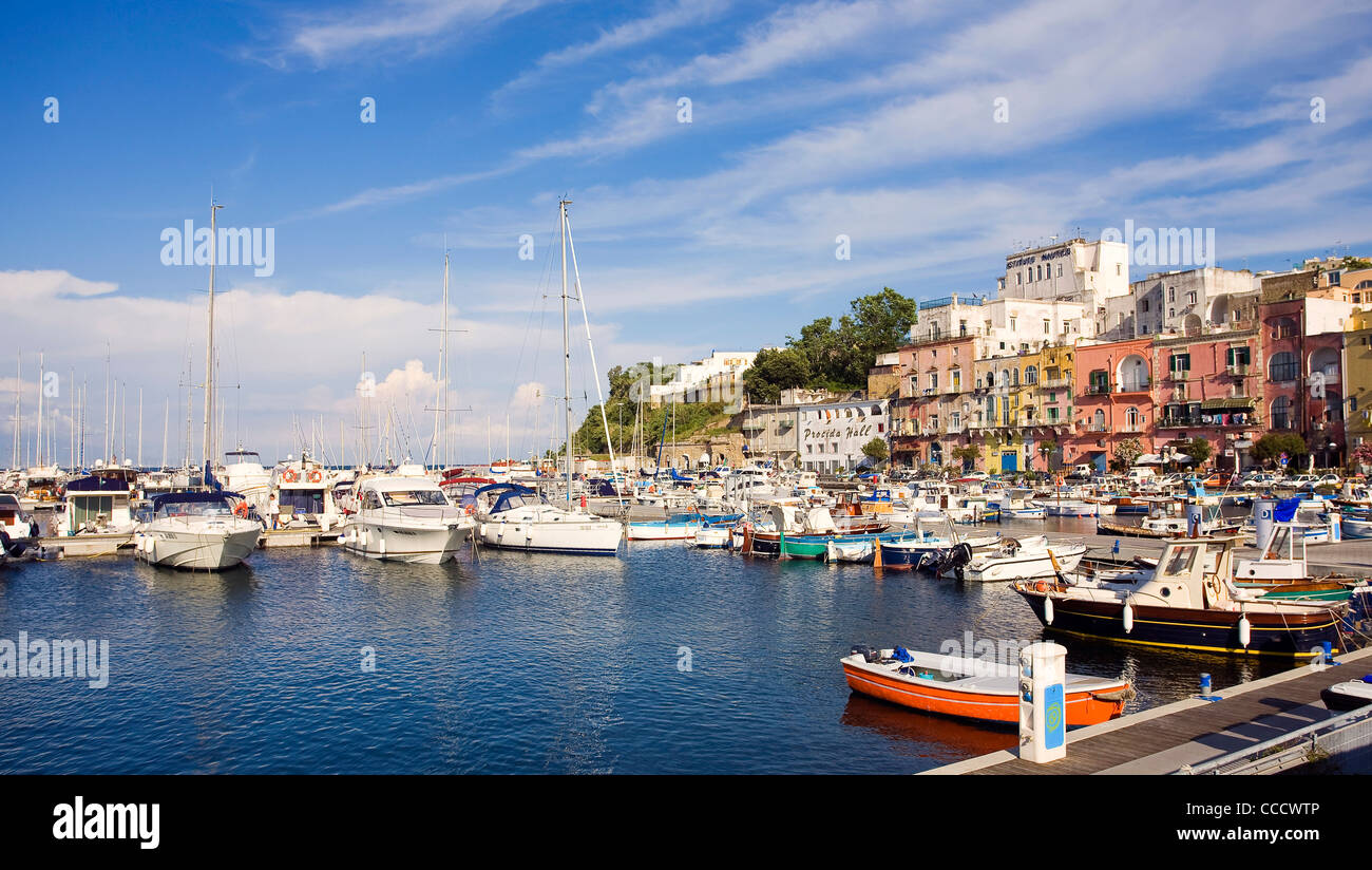Procida harbour,Procida island,Naples,Campania,Italy,Europe Stock Photo ...