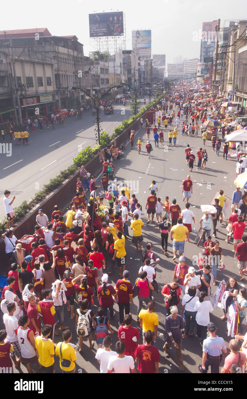Annual Procession of Black Nazarene in Quiapo, Manila Philippines Stock ...