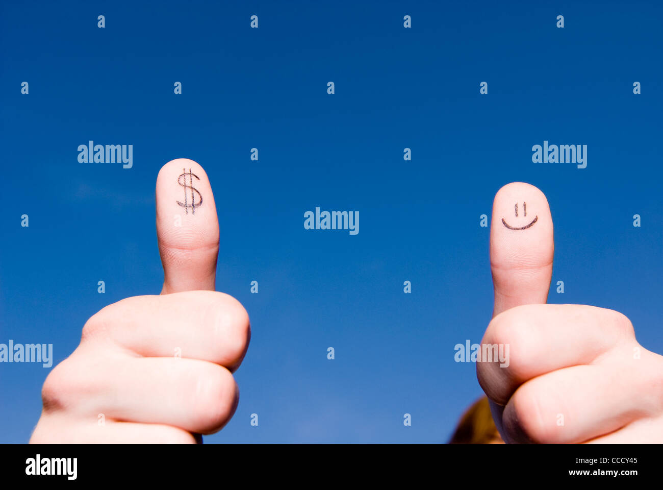 Thumbs up dollar sign smiley hi-res stock photography and images - Alamy