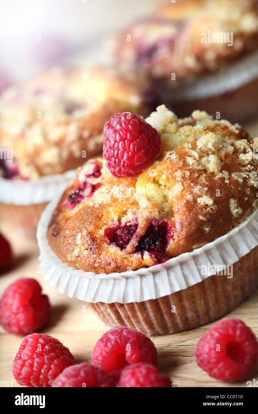 Cupcake with raspberry Stock Photo - Alamy