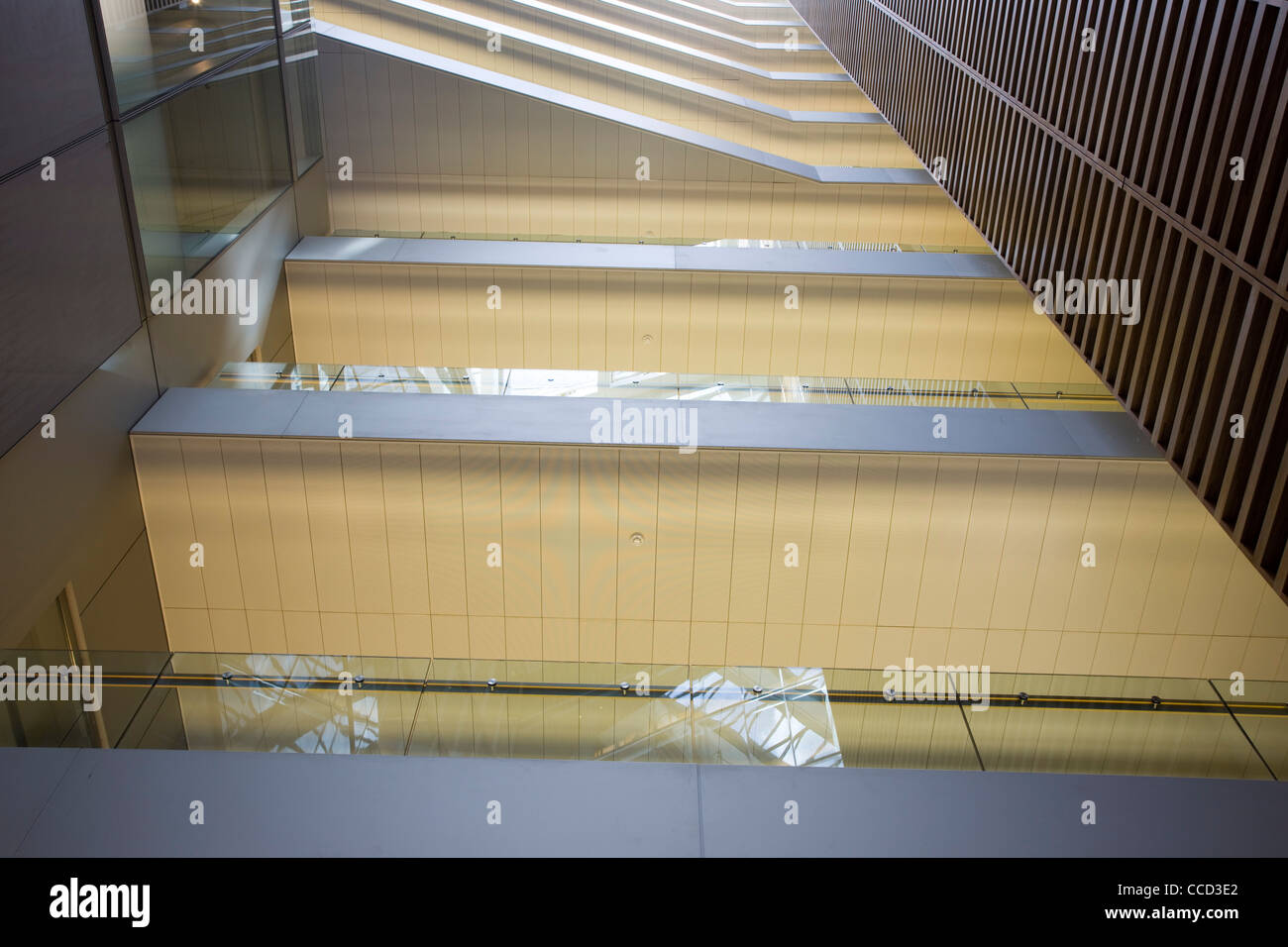 looking up inside the blue fin atrium Stock Photo - Alamy