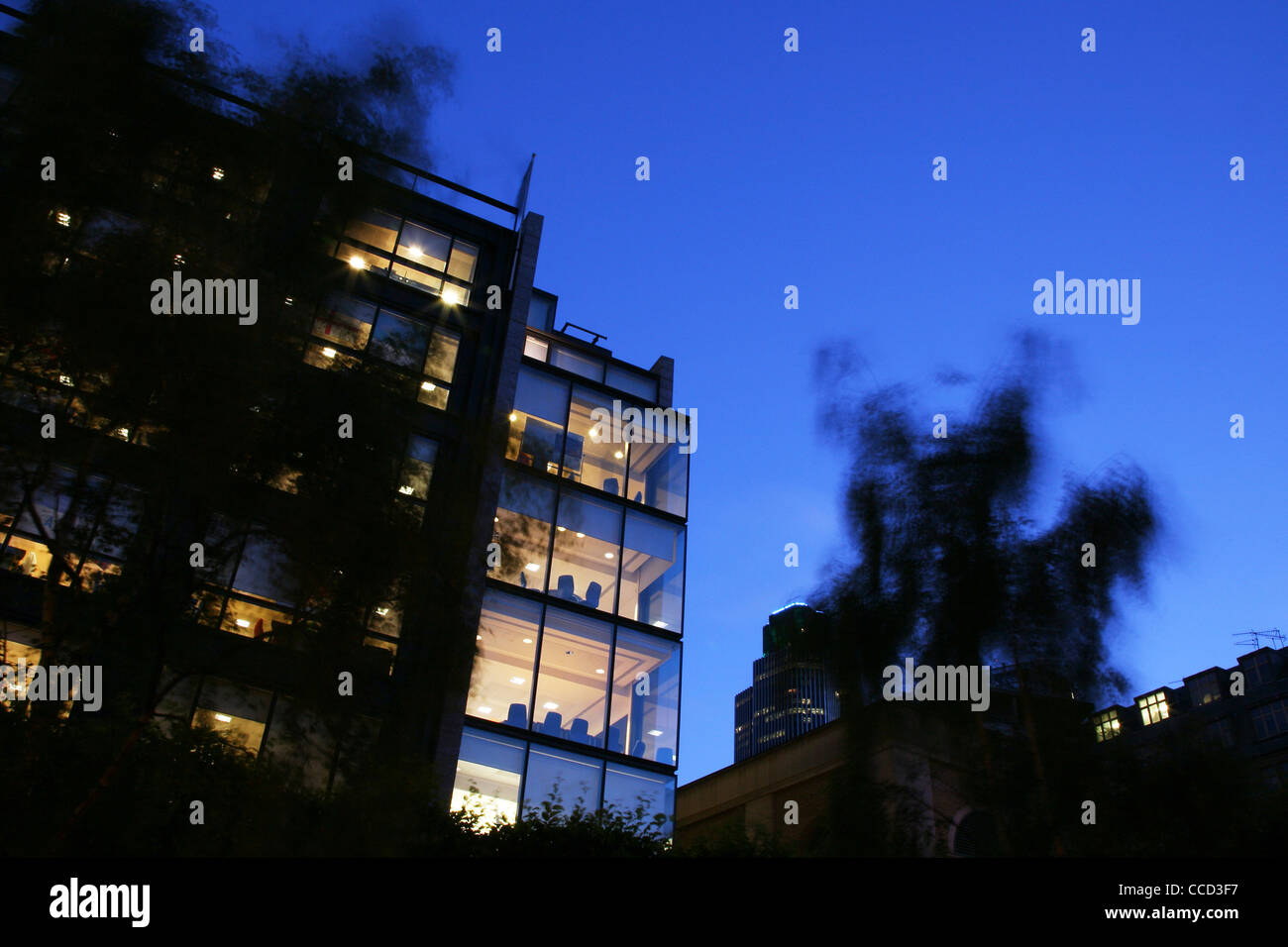 twilight view of devonshire square building Stock Photo - Alamy