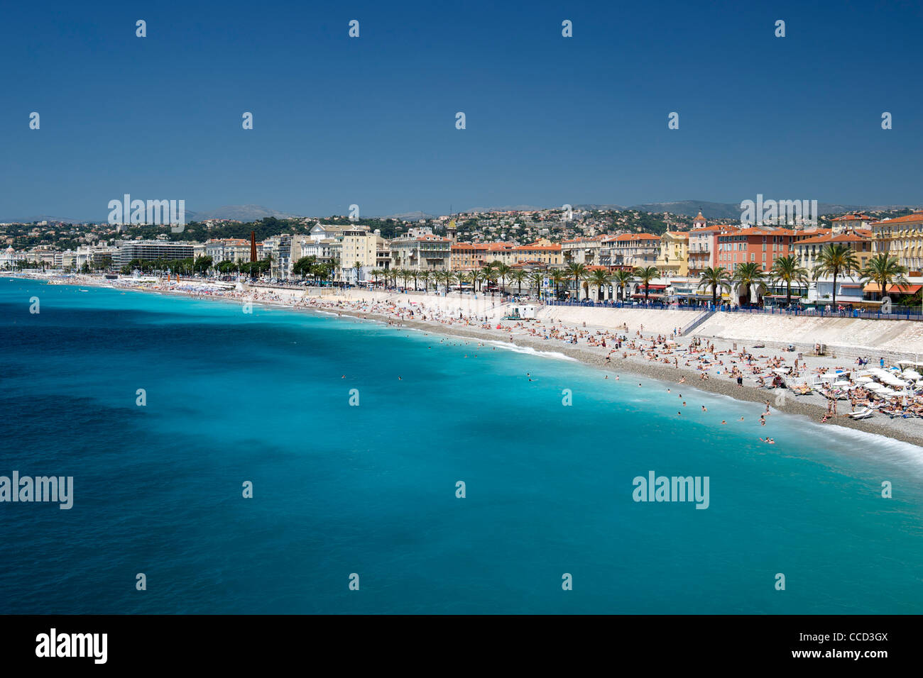 The Baie des Anges (Bay of Angels) and the promenade and beaches of ...