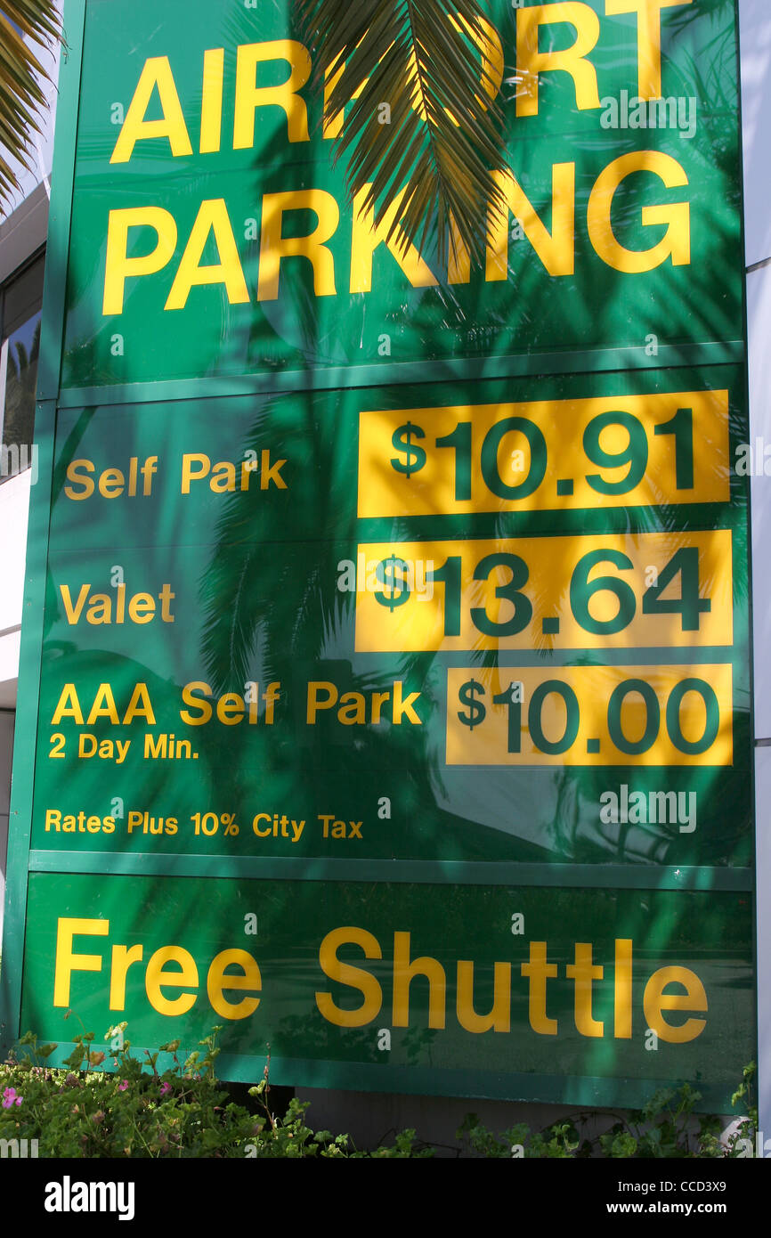 Airport parking sign LA USA Stock Photo - Alamy