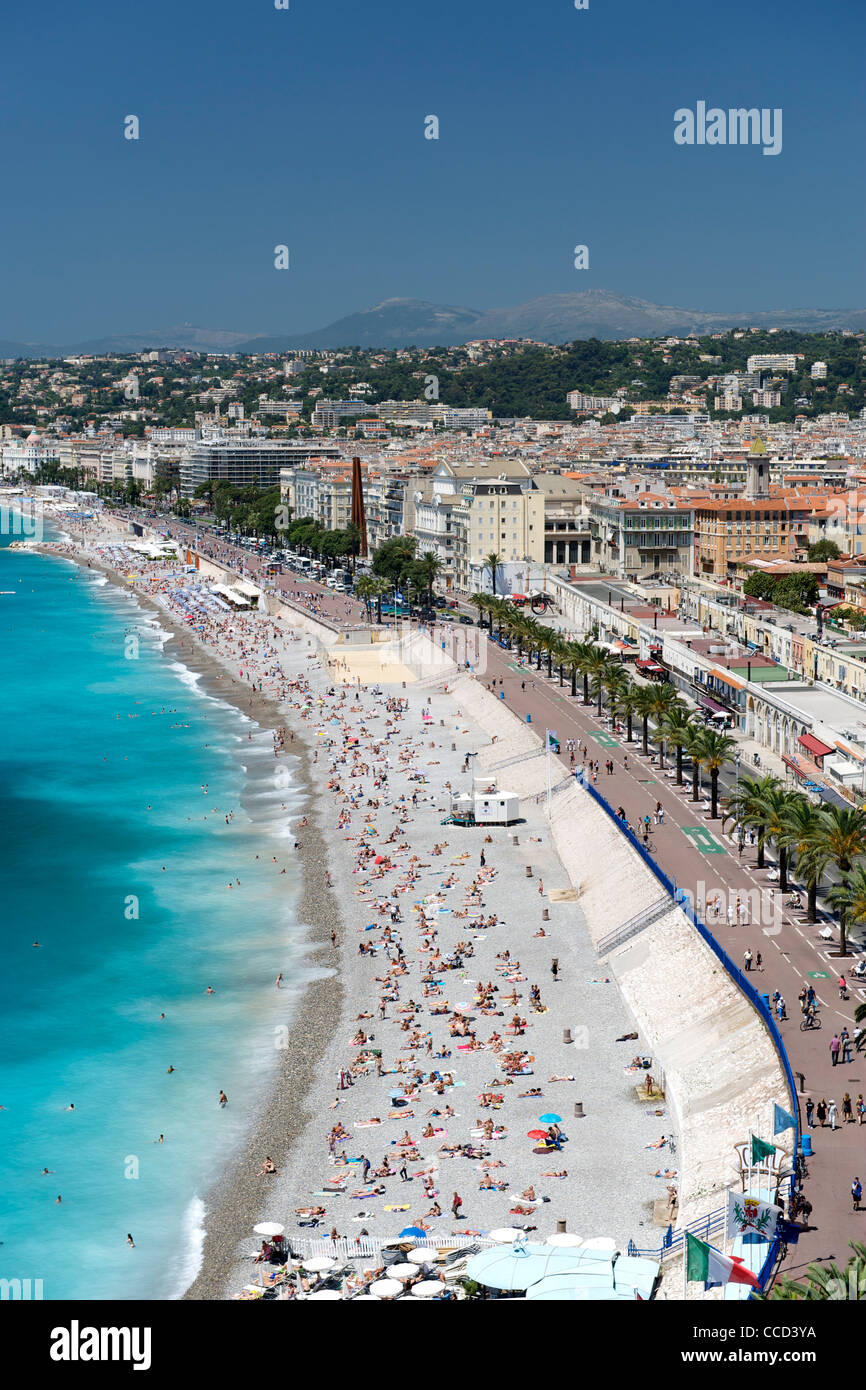 The Baie des Anges (Bay of Angels) and the promenade and beaches of ...
