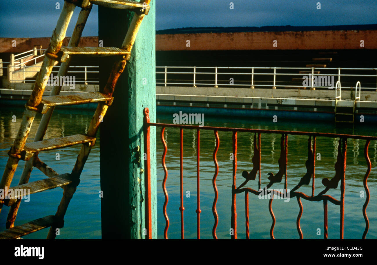 Original wrought iron features are rusting in the old lido (now ...
