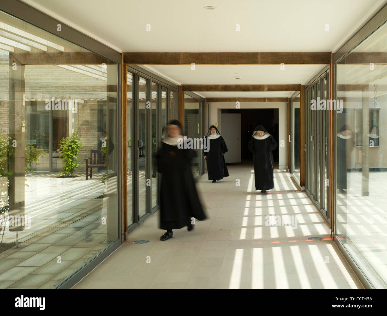 stanbrook abbey by feilden clegg bradley studios, internal walkway ...