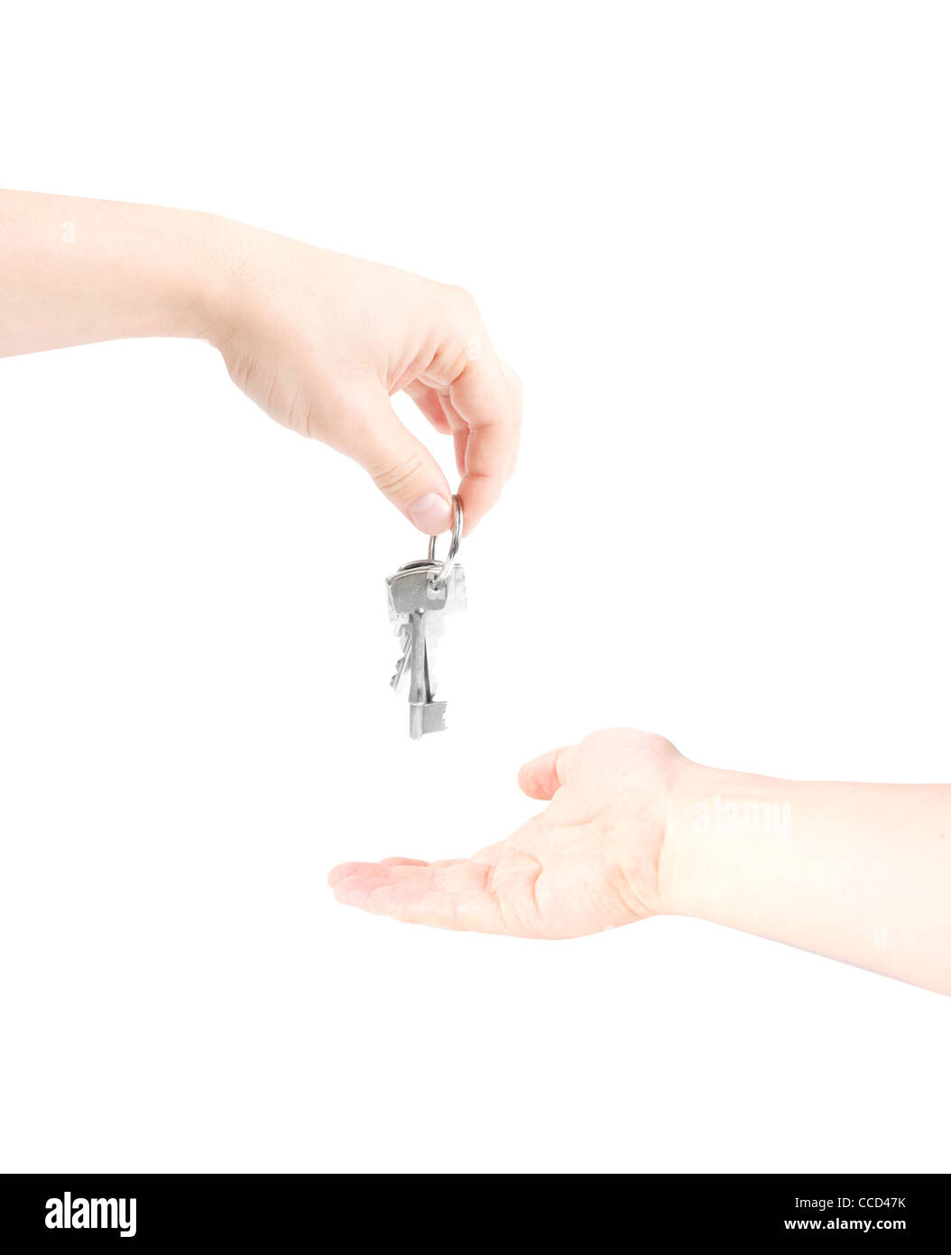 Handing out a key Stock Photo - Alamy