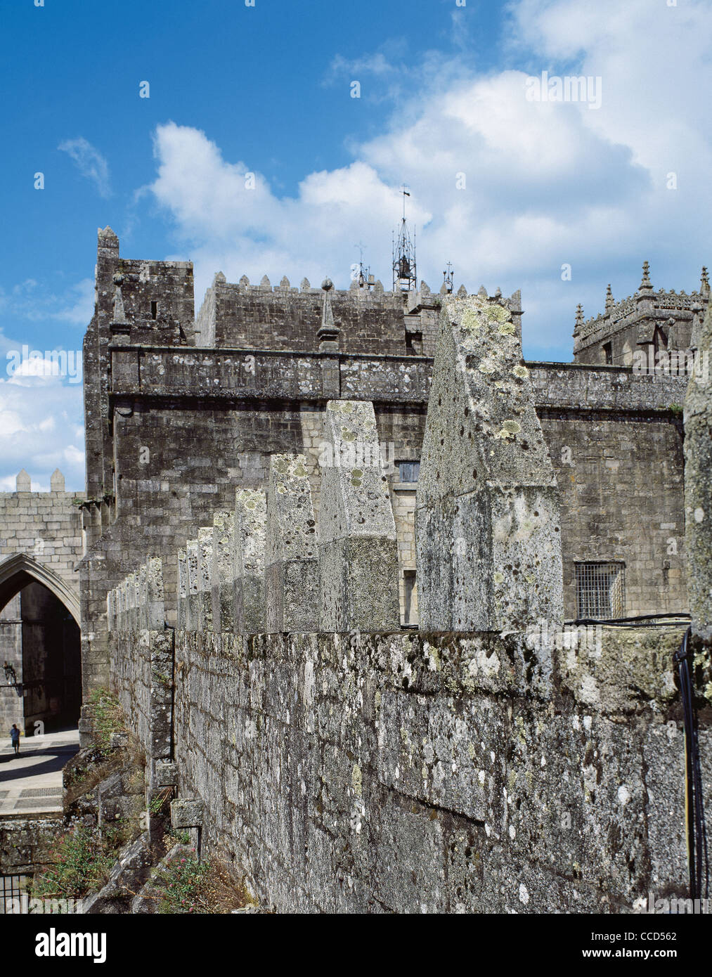 Spain. Galicia. Tui. Cathedral. 12th-13th centuries. Exterior Stock ...