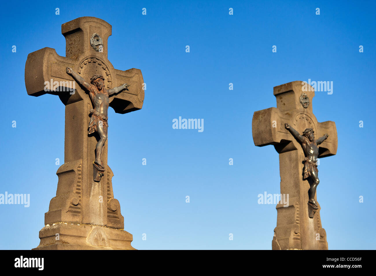 Two cross, crucifix, France Stock Photo - Alamy