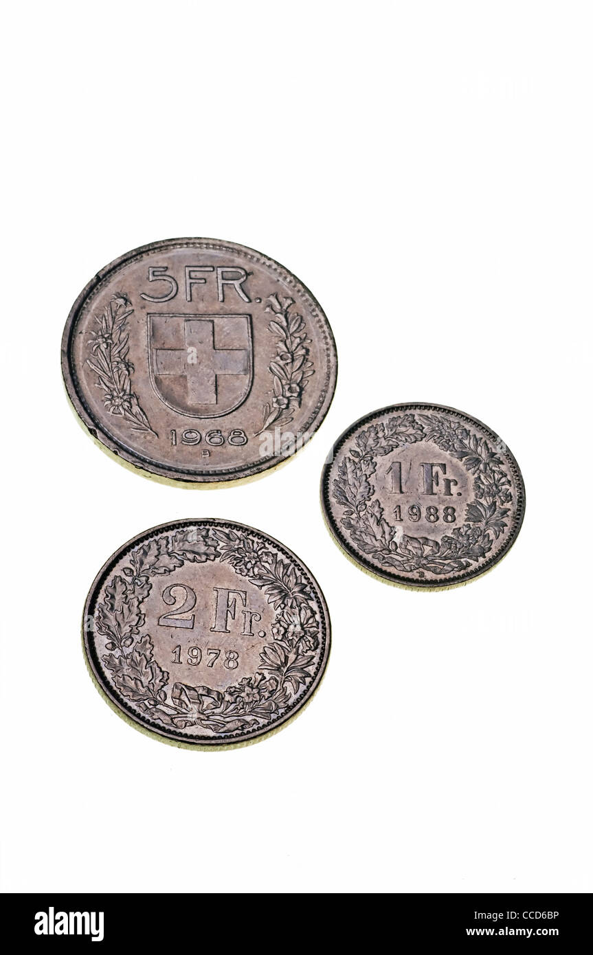Currency of Switzerland Franken and Rappen Stock Photo - Alamy