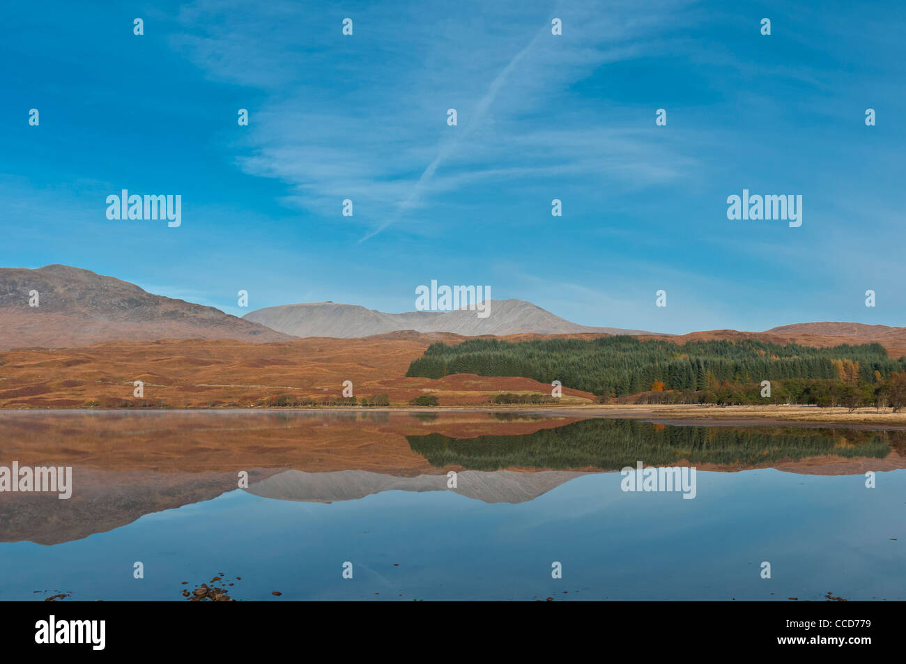 Reflections on Loch Tulla Bridge of Orchy Argyll & Bute Scotland Stock ...