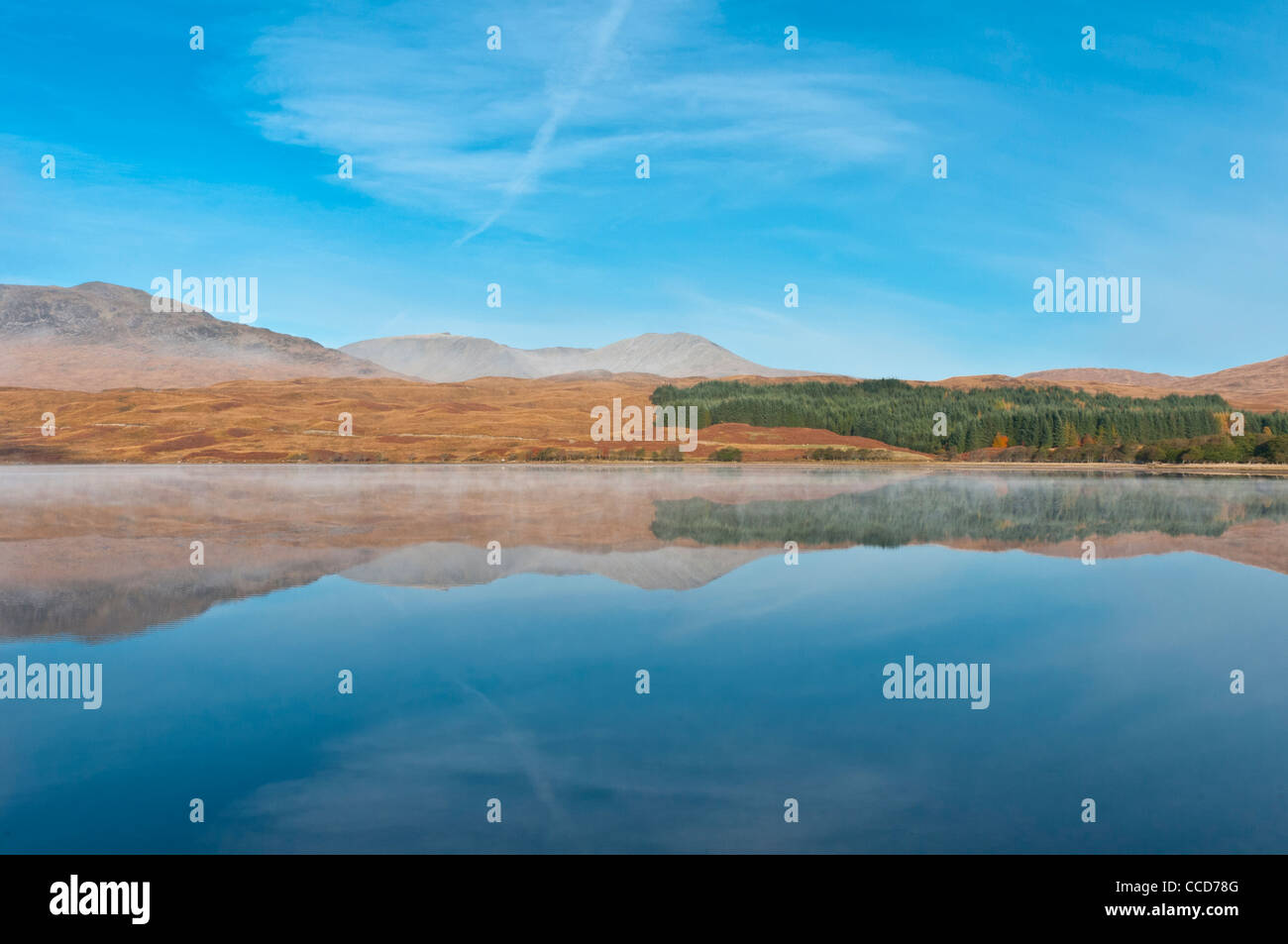 Reflections on Loch Tulla Bridge of Orchy Argyll & Bute Scotland Stock ...
