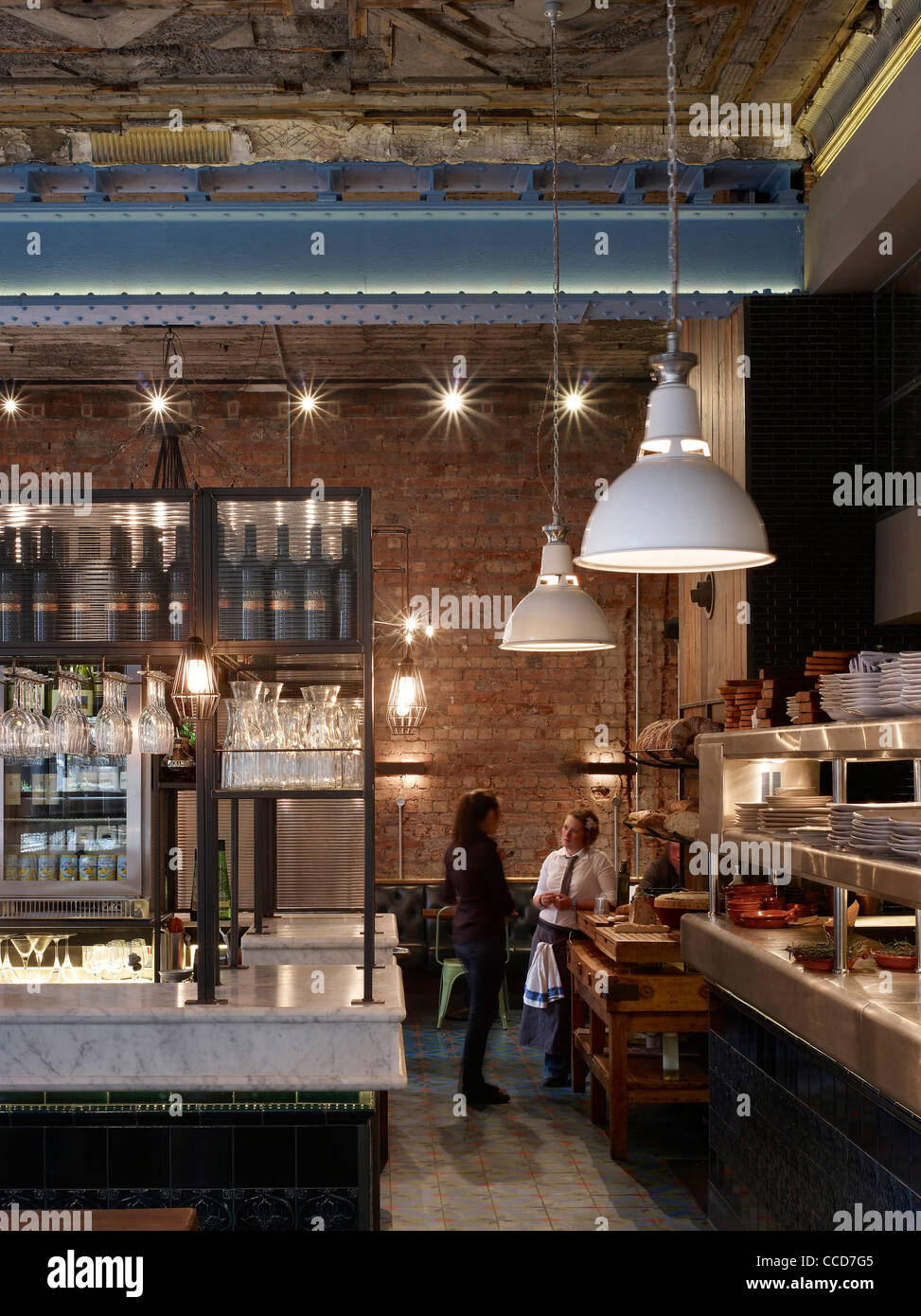bar and kitchen and staff Stock Photo - Alamy