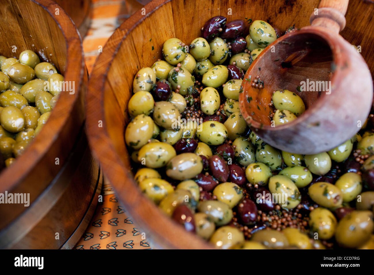 Fresh olives on a market stall Stock Photo - Alamy
