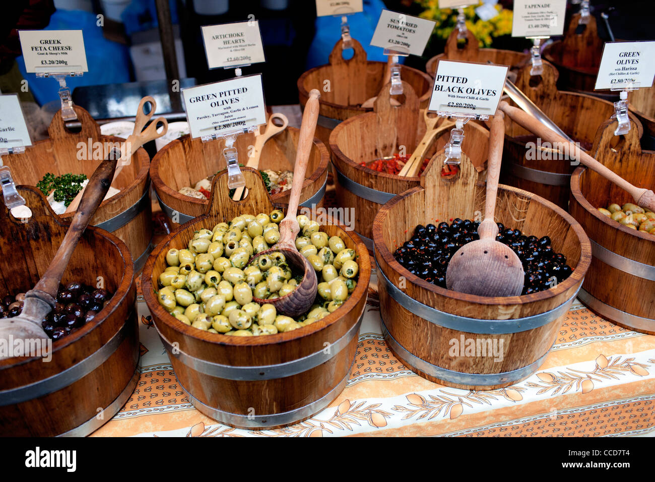 Fresh olives on a market stall Stock Photo - Alamy