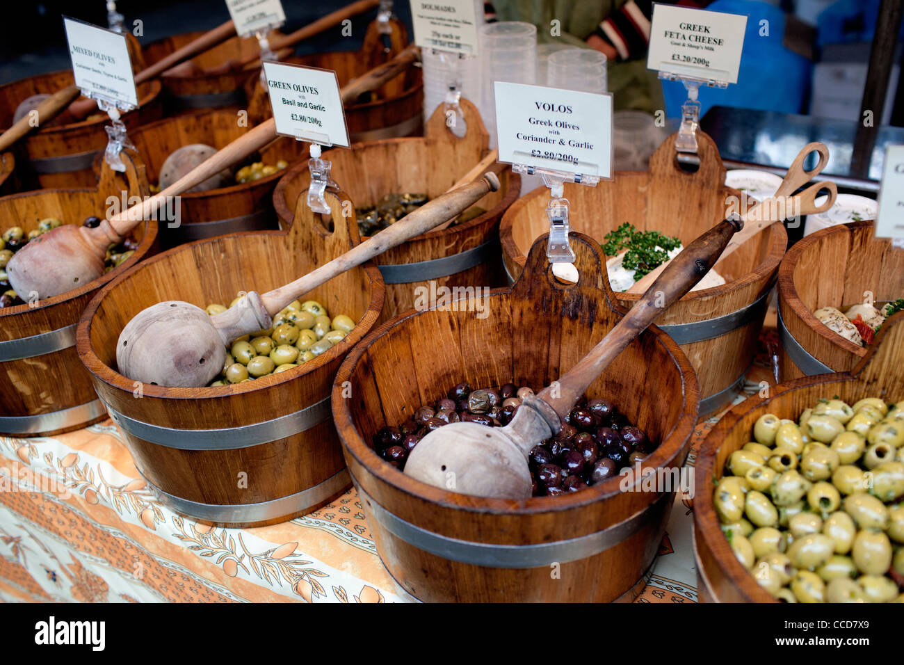 Fresh olives on a market stall Stock Photo - Alamy