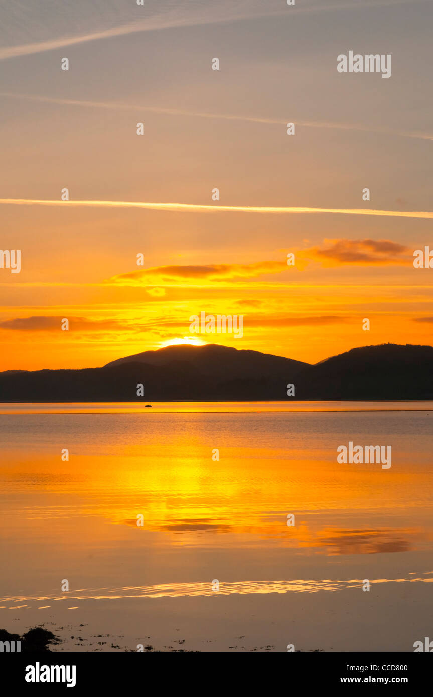 Sunset on Loch Shira nr Inveraray Argyll & Bute Scotland Stock Photo ...