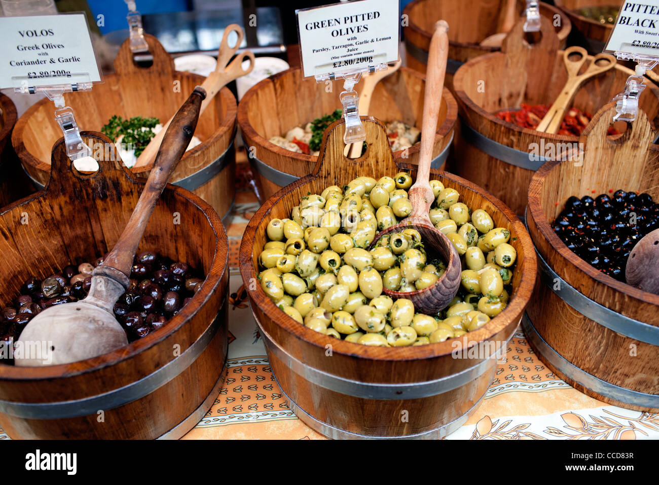 Fresh olives on a market stall Stock Photo - Alamy