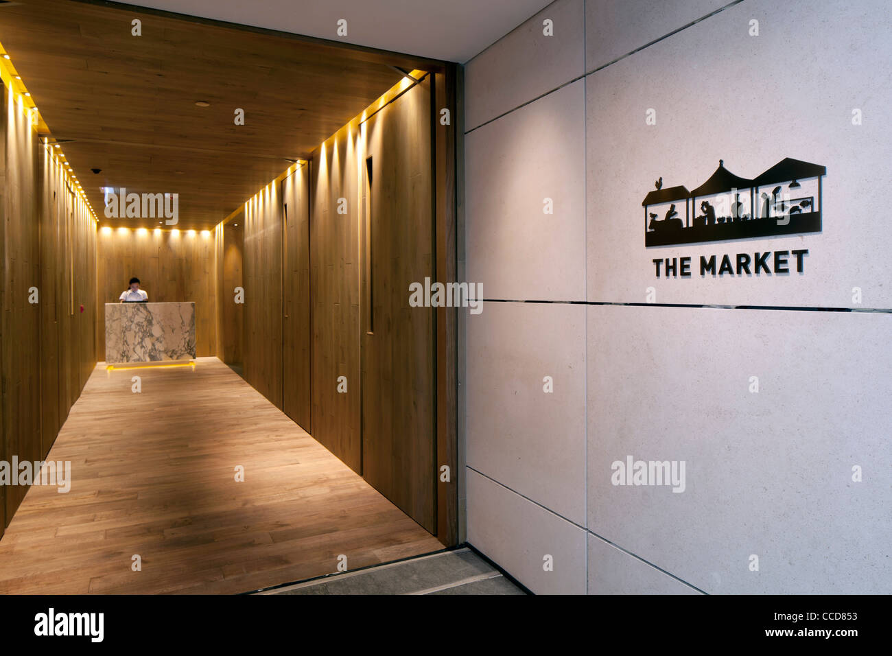 Corridor leading to the Market restaurant Stock Photo - Alamy