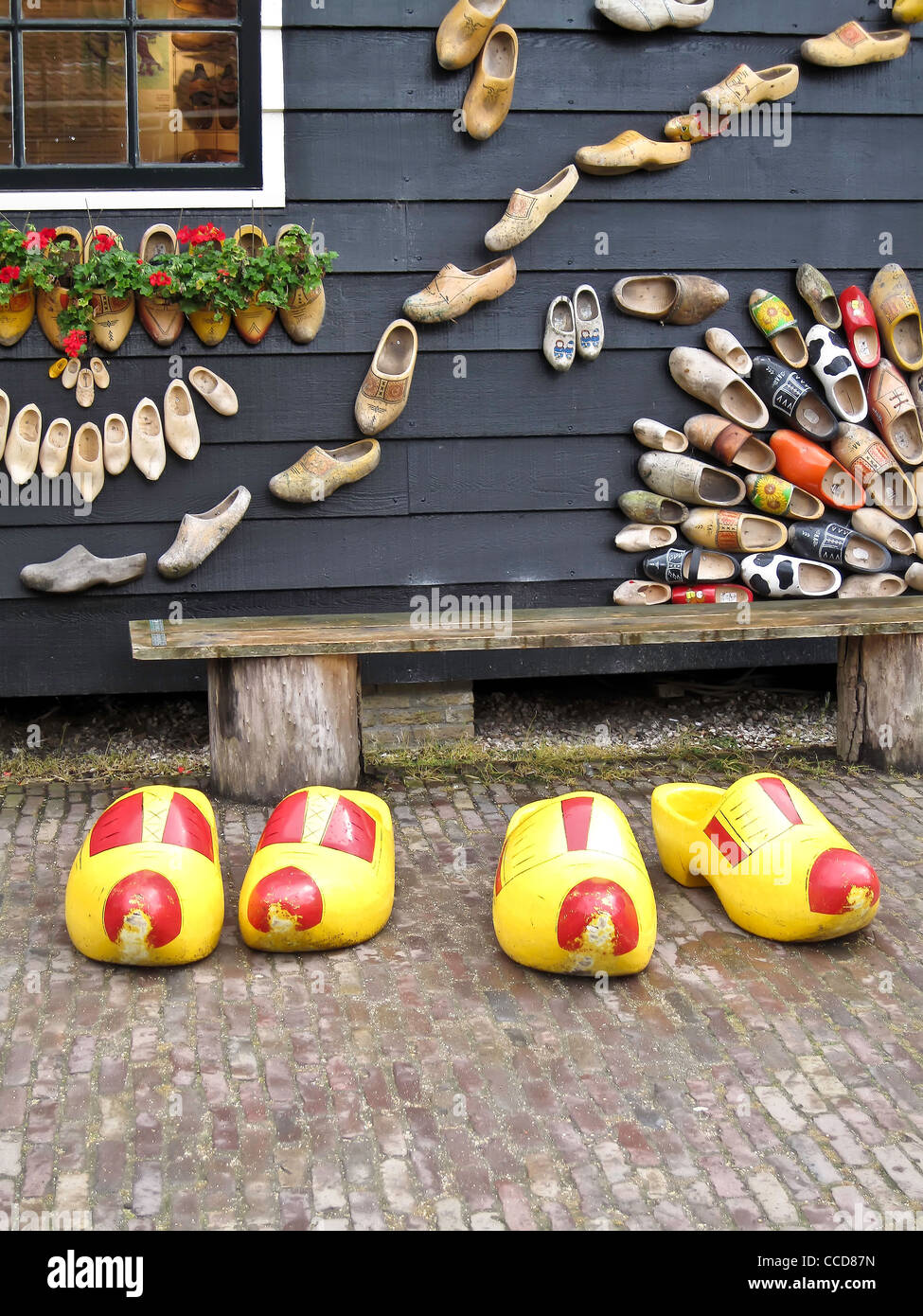 Windmill; Wooden Clogs;Zaanse Schans Stock Photo - Alamy