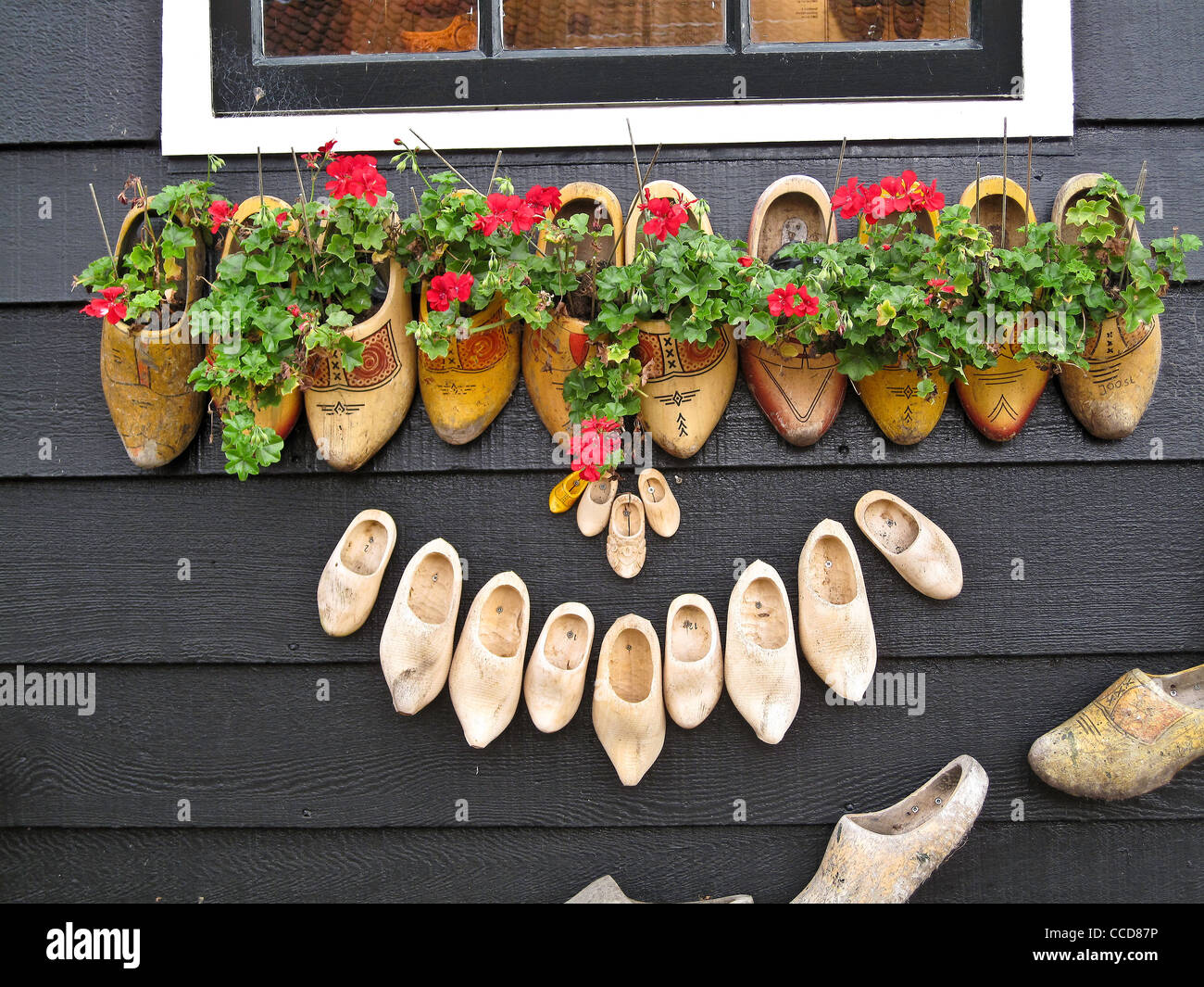 Windmill; Wooden Clogs;Zaanse Schans Stock Photo - Alamy