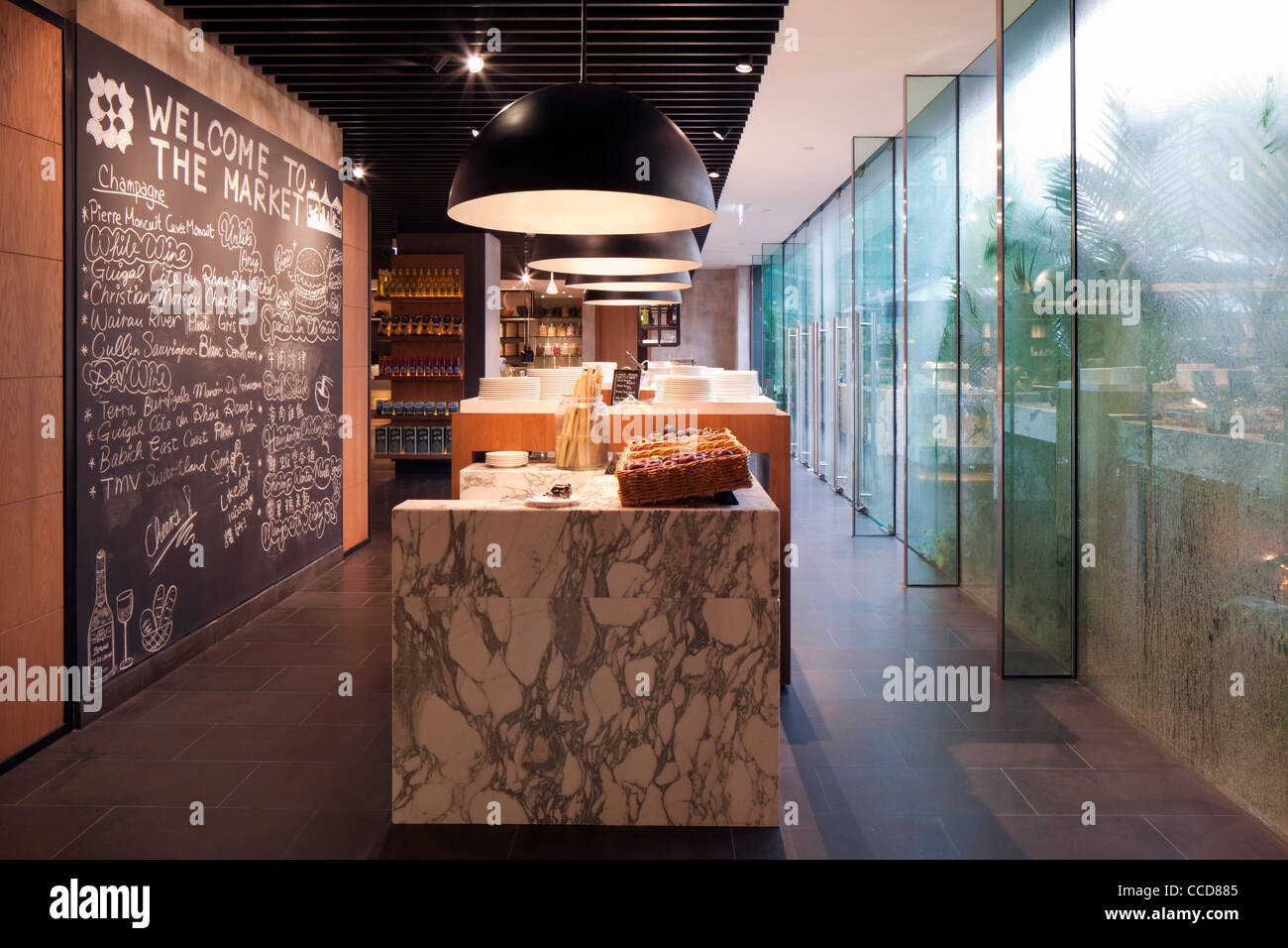 The Market restaurant, assorted food counter Stock Photo - Alamy