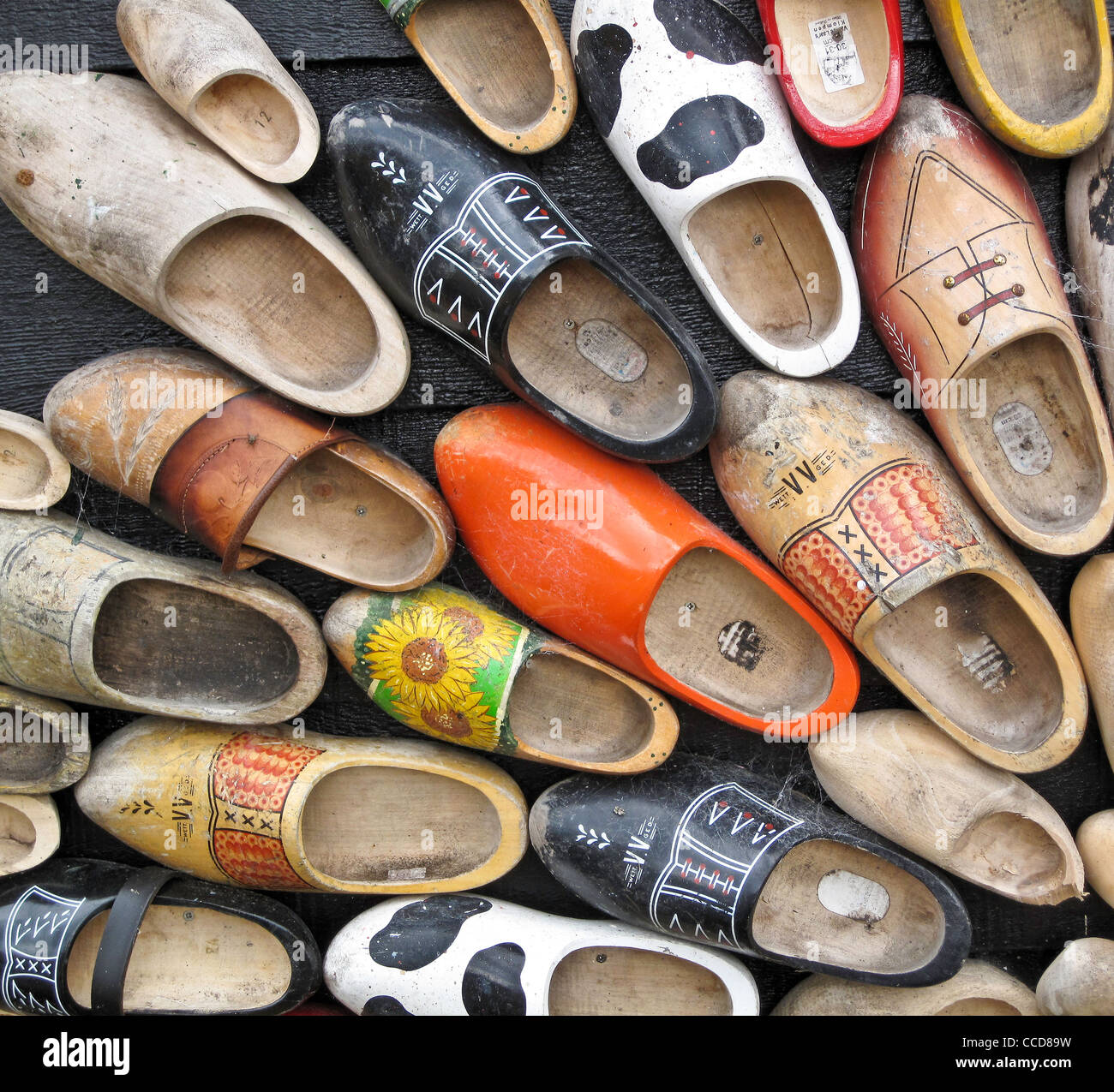 Windmill; Wooden Clogs;Zaanse Schans Stock Photo - Alamy