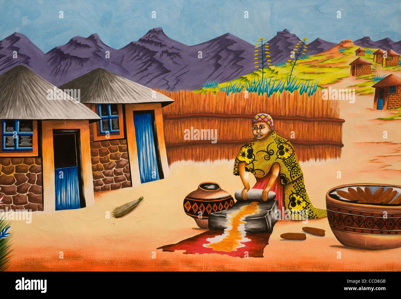 Huts lesotho village hi-res stock photography and images - Alamy