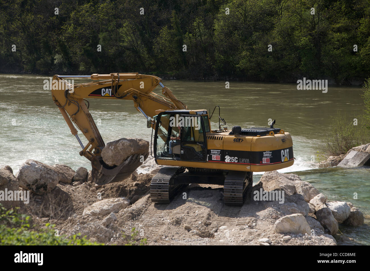 renaturation of Leno river in Rovereto, Trentino, Italy, Europe Stock ...