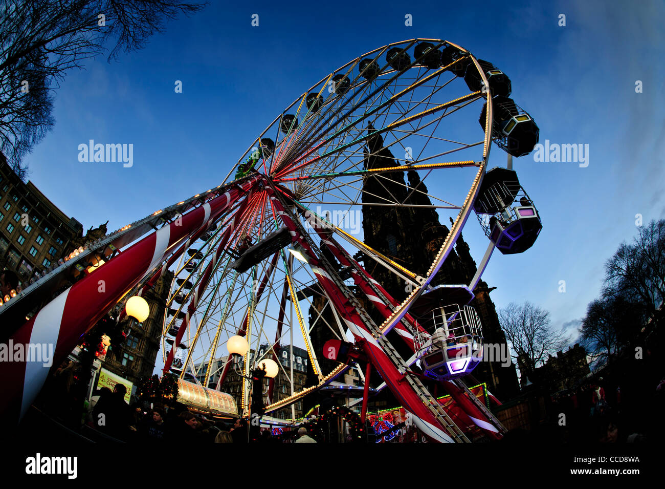 The Big Wheel near the Scott Monument in Princes Street Edinburgh ...