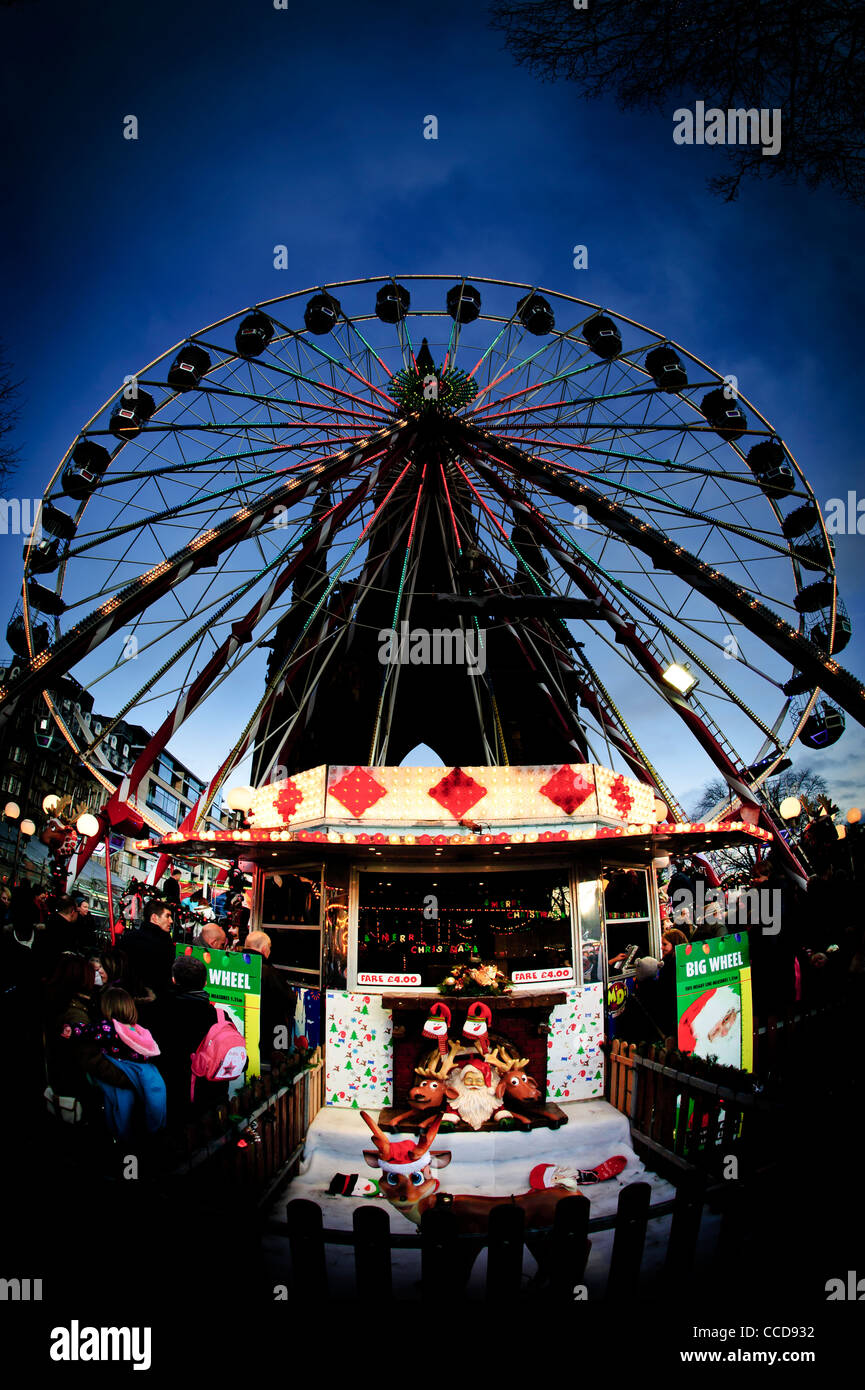 The Big Wheel near the Scott Monument in Princes Street Edinburgh ...
