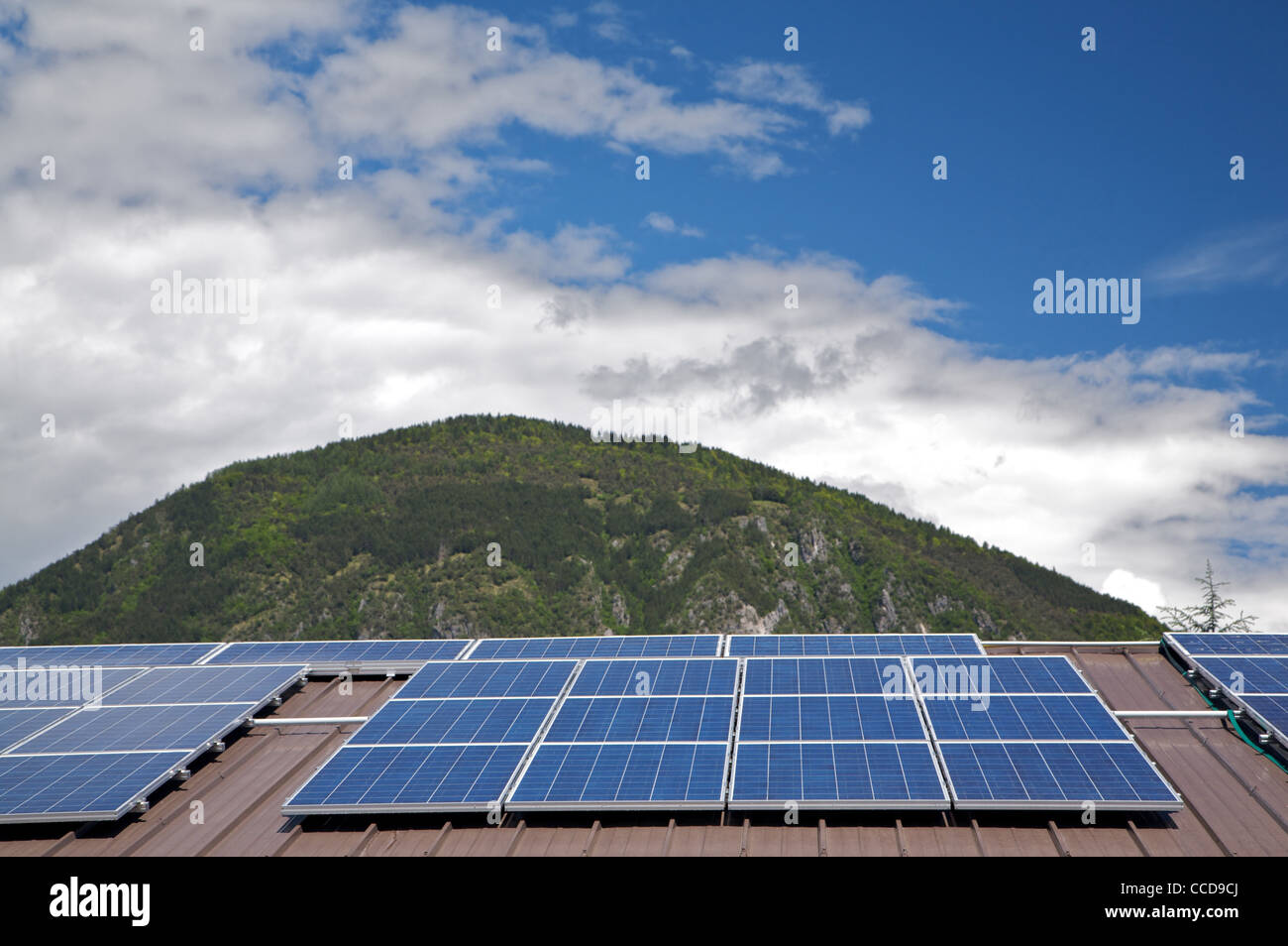 photovoltaic roof in Rendena valley, Trentino Alto Adige, Italy, Europe ...