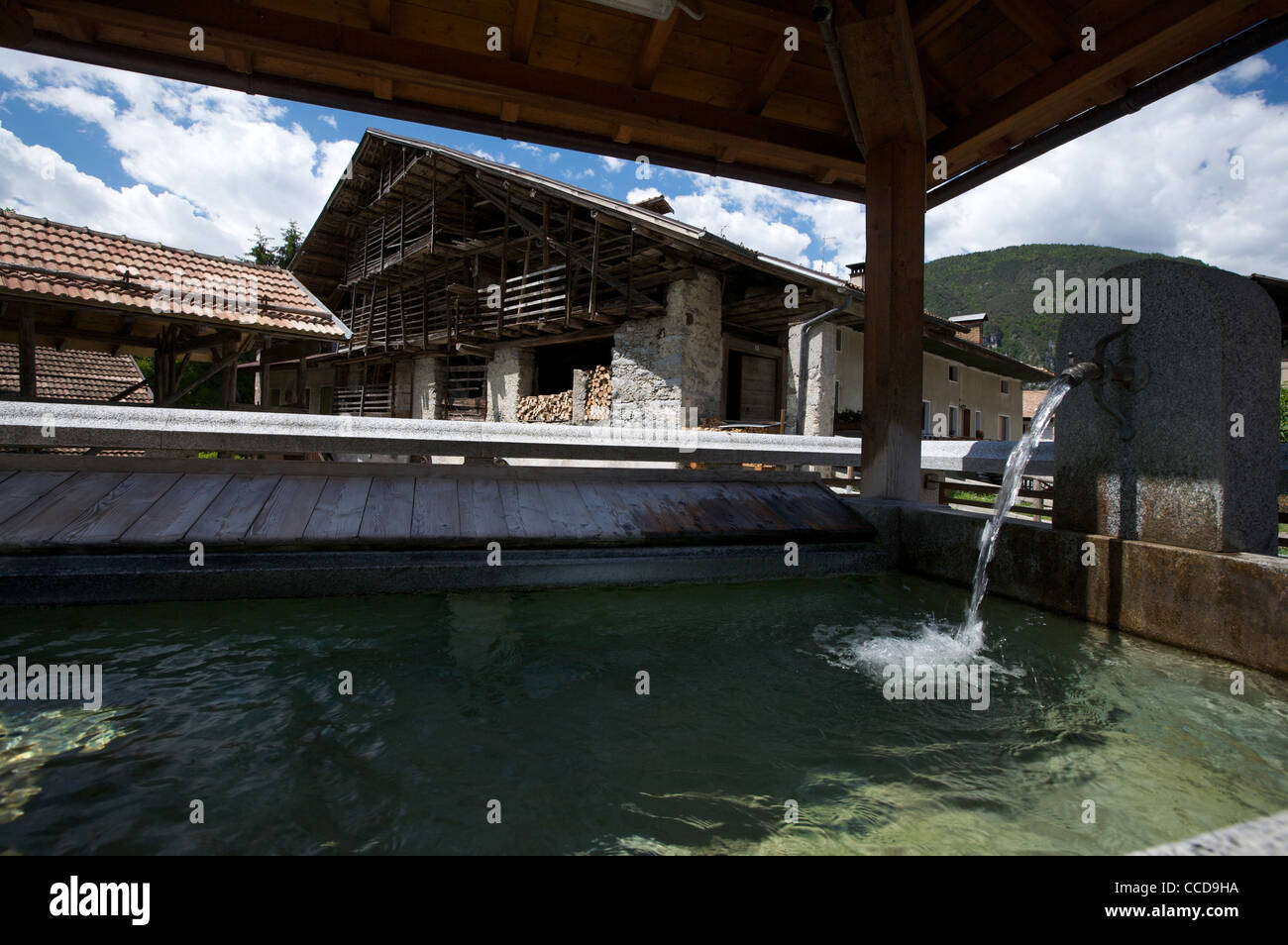 fountain at Zuclo, Rendena, Giudicarie, Trentino, Italy, Europe Stock ...