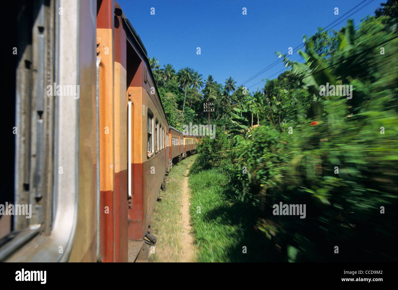 Train Intercity Express Kandy-Colombo running in countryside, Sri Lanka ...