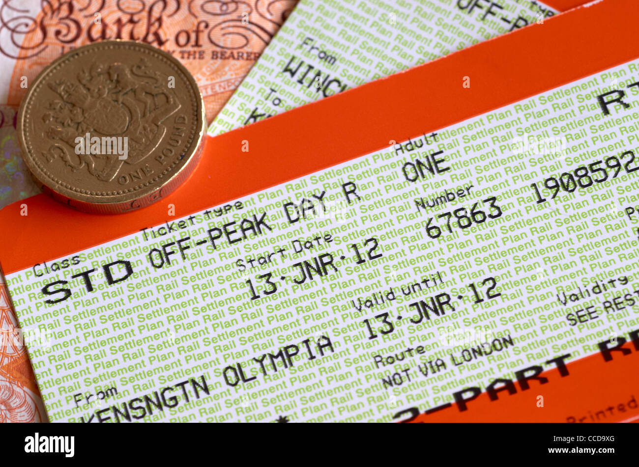 Train tickets and cash Stock Photo - Alamy