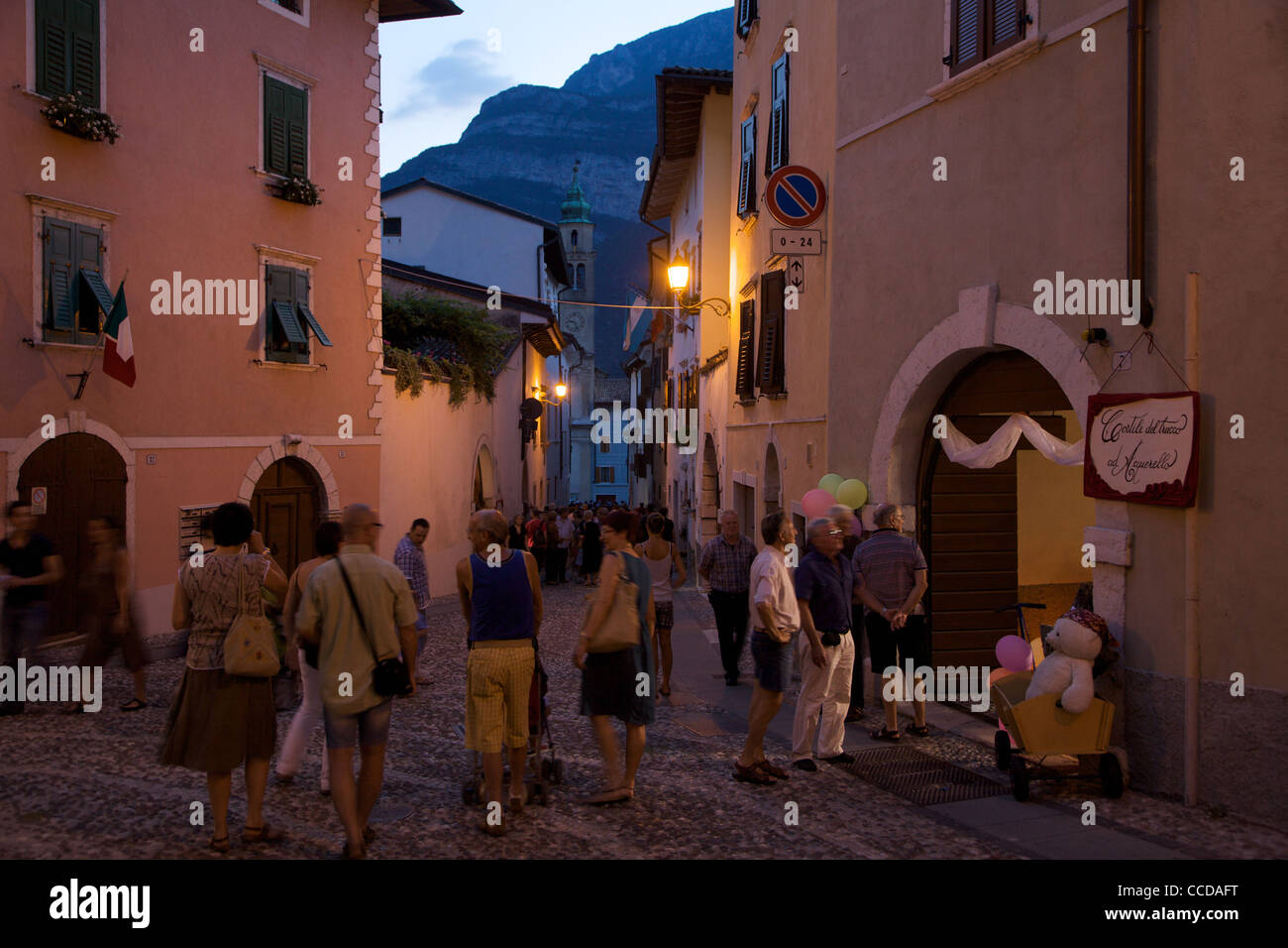 old town of Ala during "Ala citta` di velluto", Vallagarina, Trentino ...